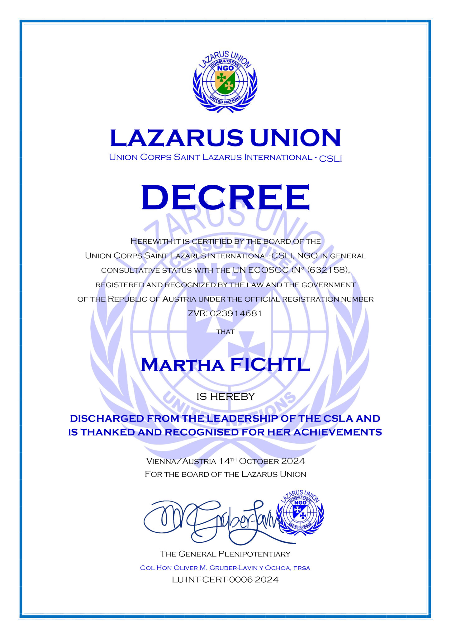 LAZARUS UNION AUSTRIA – LAZARUS UNION International